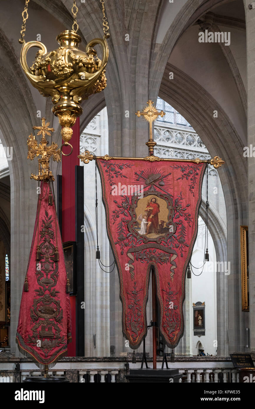 Religious regalia and the interior in the Cathedral of Our Lady in the ...