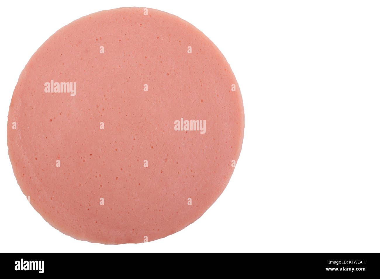 ham sausage or rolled bologna sliced isolated on white background Stock ...