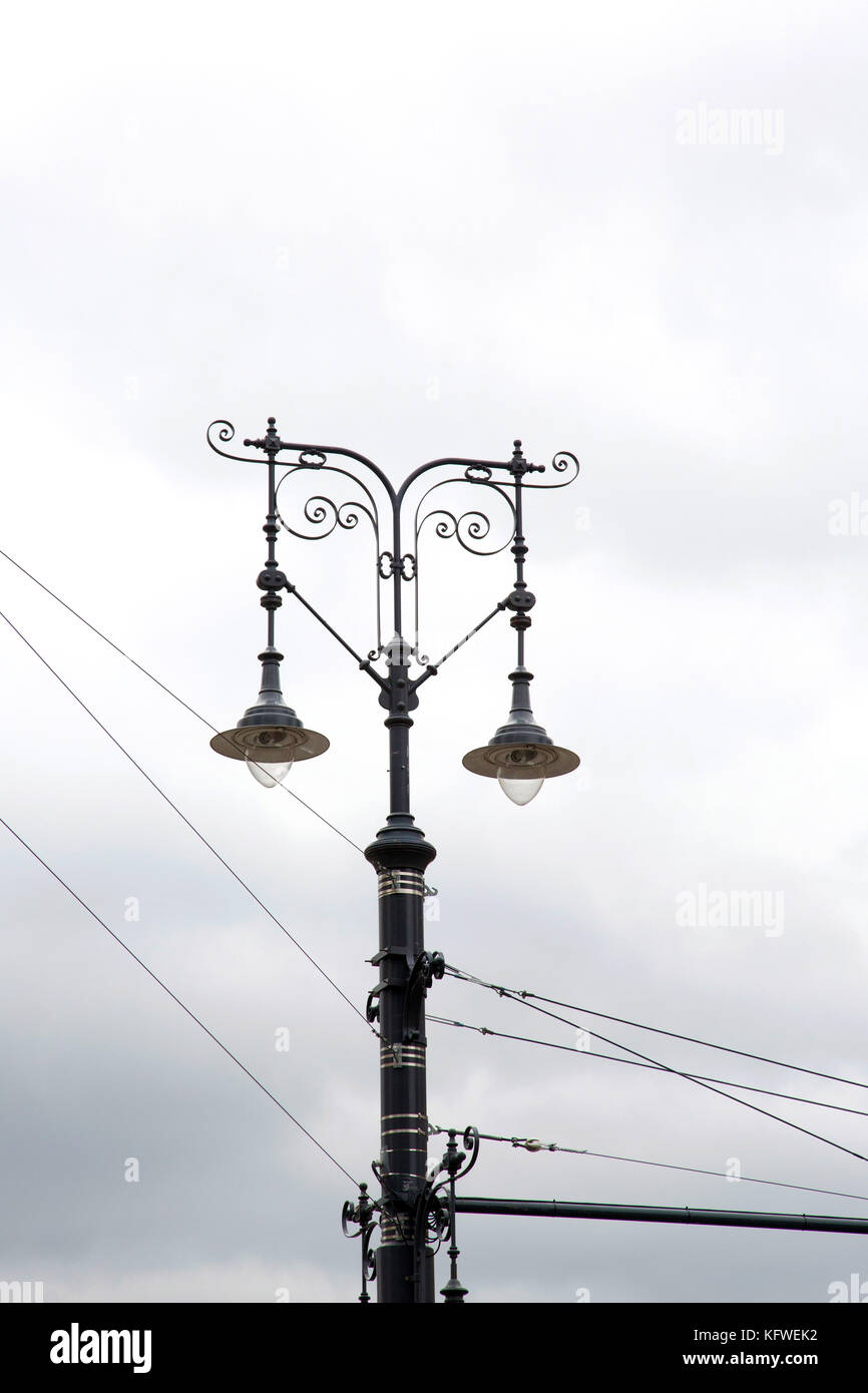 Street Lamps and Tram Wires in Budapest, Hungary Stock Photo - Alamy