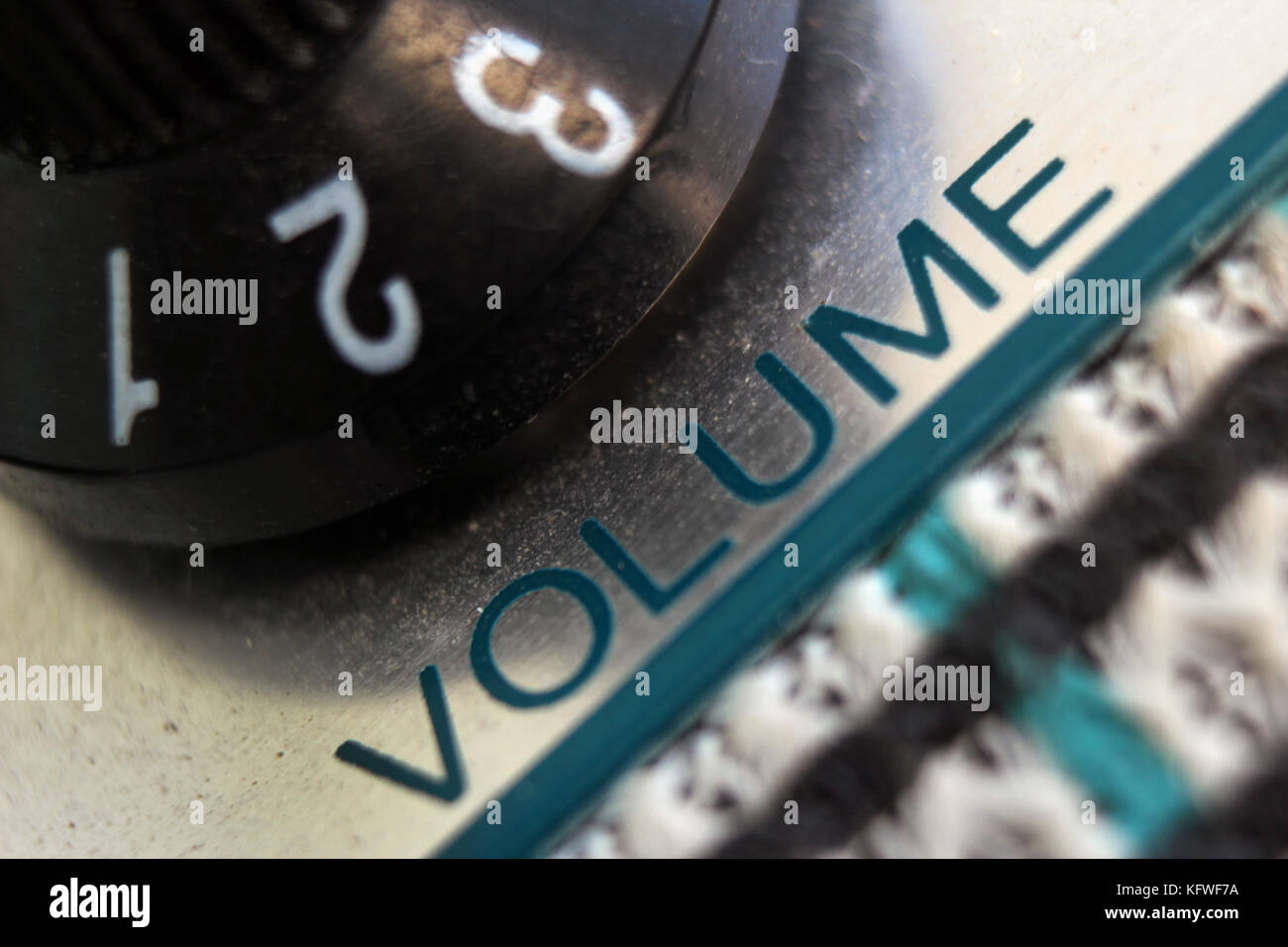Close-up of dusty guitar amplifier volume button knob Stock Photo - Alamy