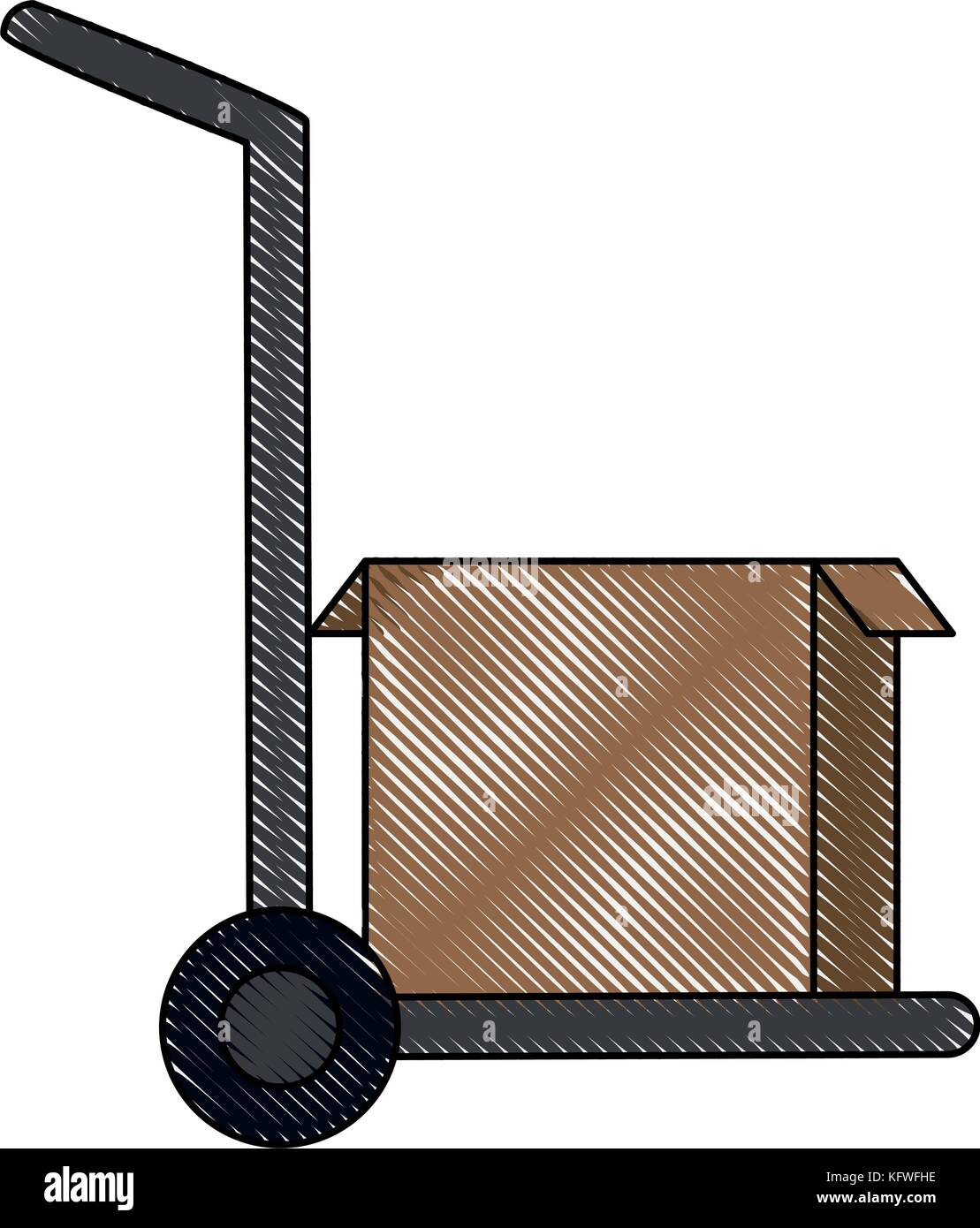Box in handtruck Stock Vector Image & Art - Alamy