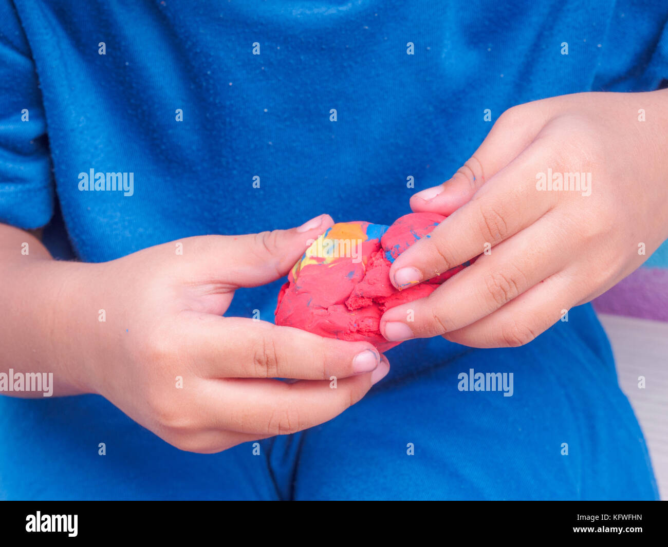 closeup of child play modeling clay Stock Photo - Alamy