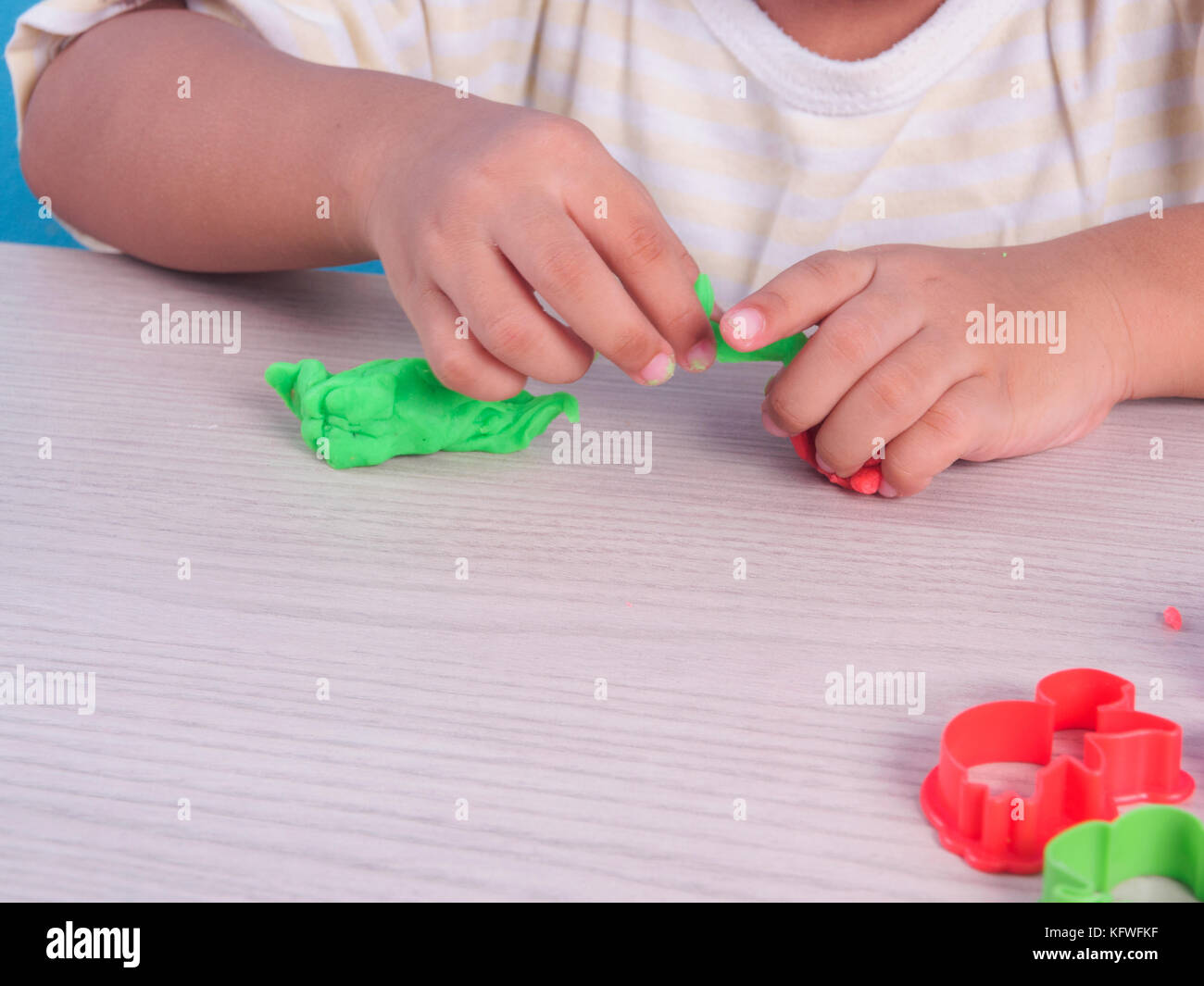 closeup of child play modeling clay Stock Photo - Alamy