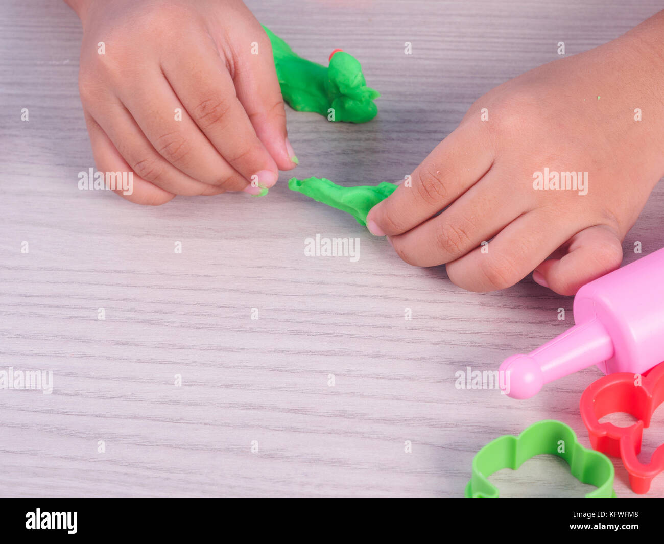 closeup of child play modeling clay Stock Photo - Alamy