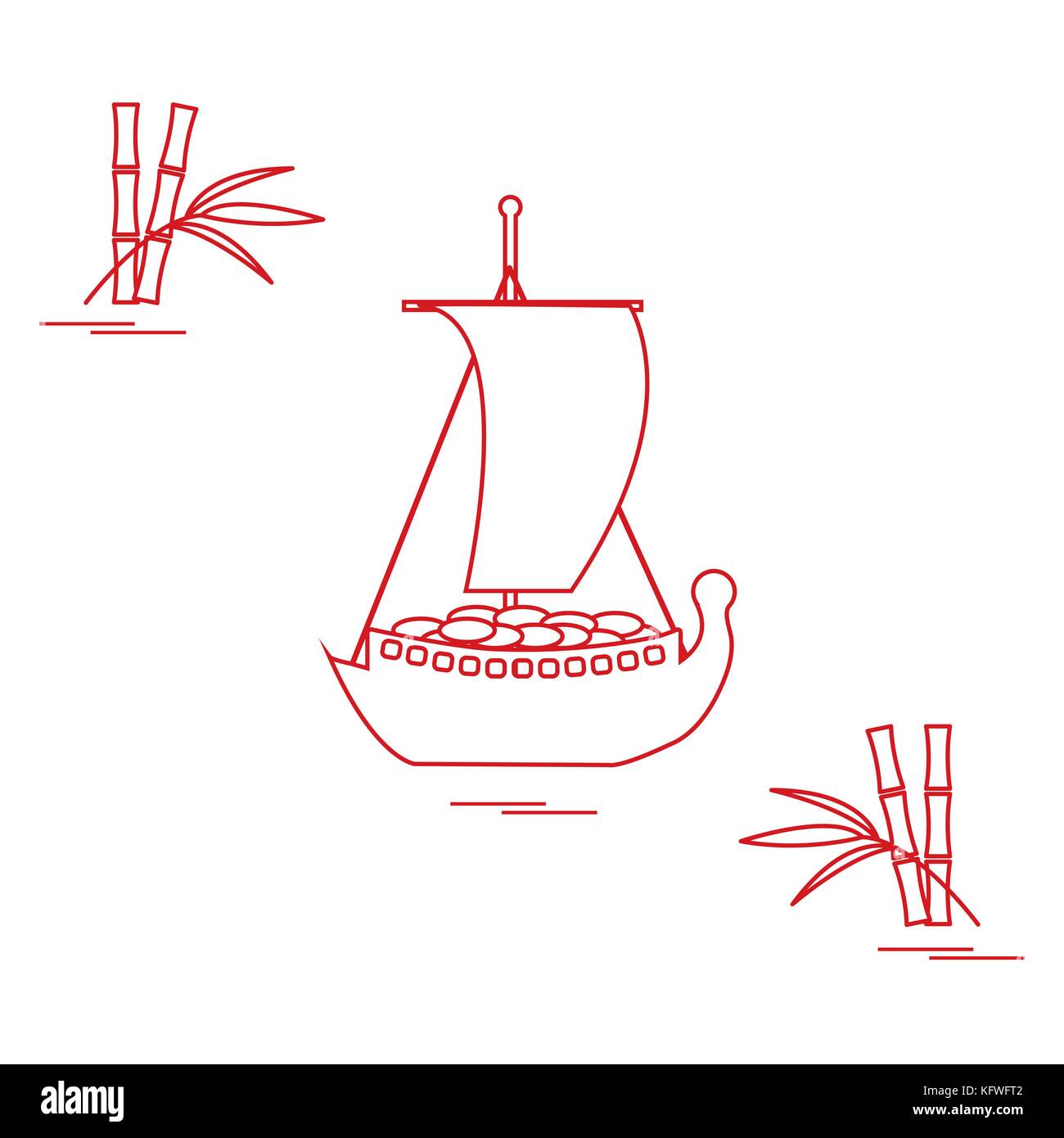 Japanese treasure ship - traditional talismans and New Year's souvenirs ...