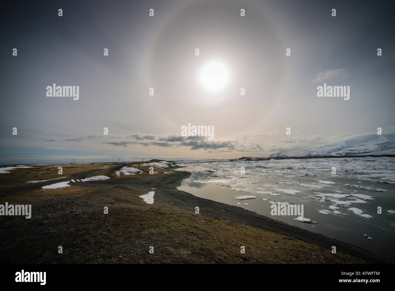 Sunbow over Jokulsarlon lagoon, Iceland Stock Photo - Alamy