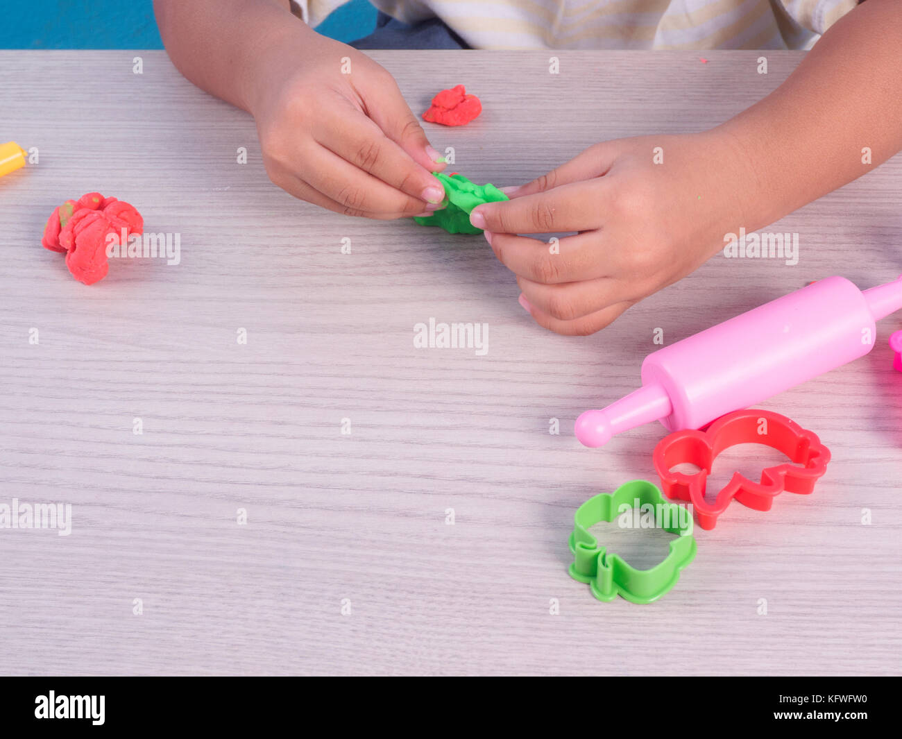 closeup of child play modeling clay Stock Photo - Alamy