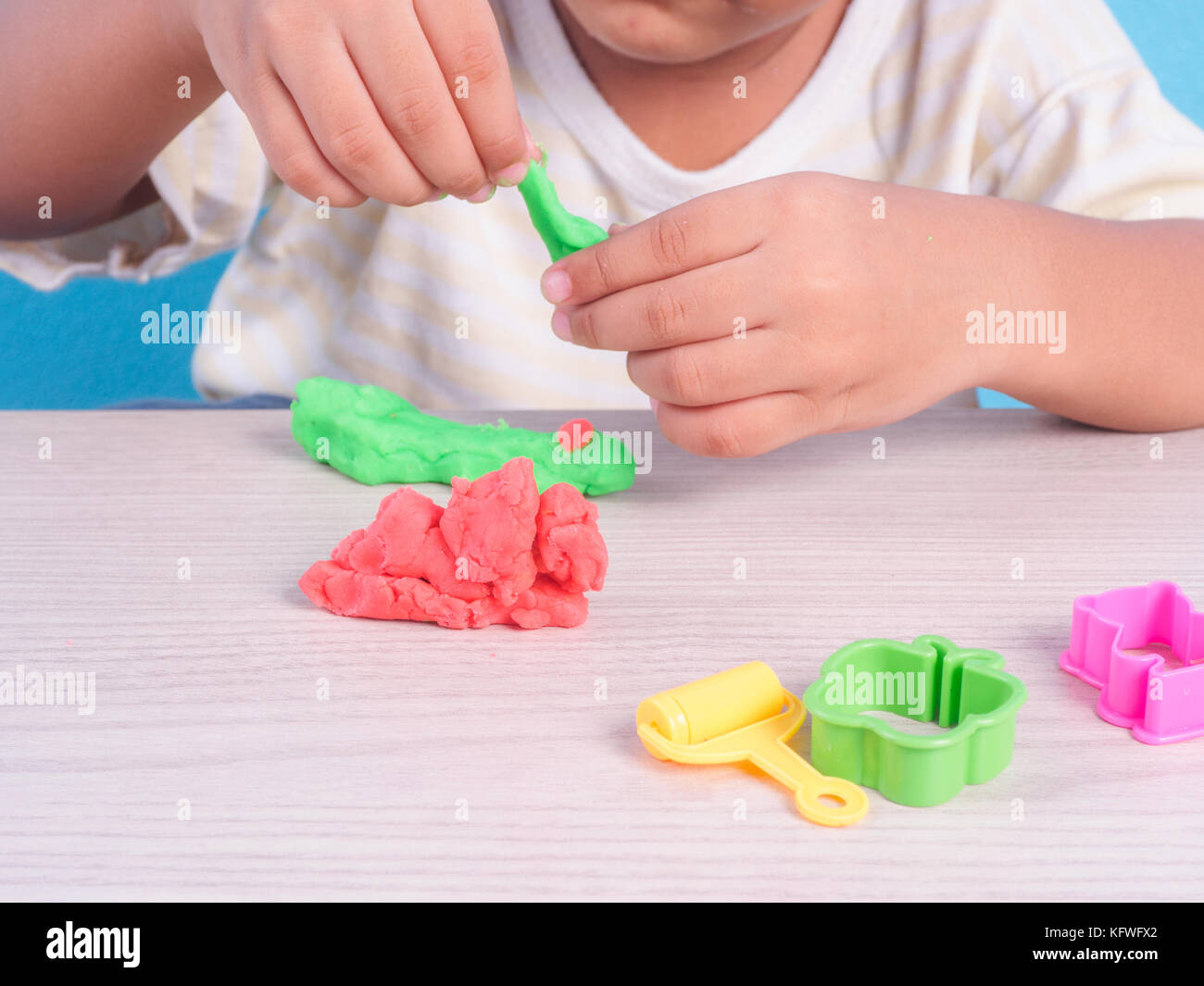 closeup of child play modeling clay Stock Photo - Alamy