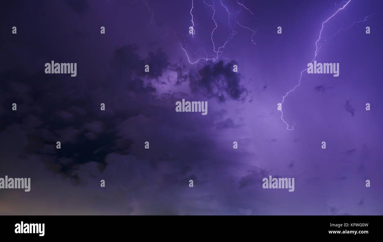 lightning and Clouds in night storm Stock Photo - Alamy