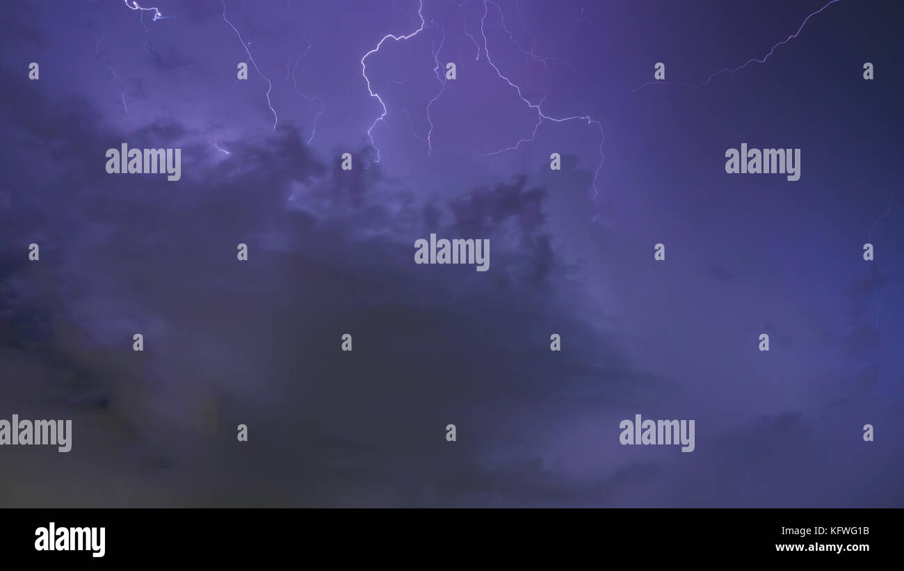 lightning and Clouds in night storm Stock Photo - Alamy