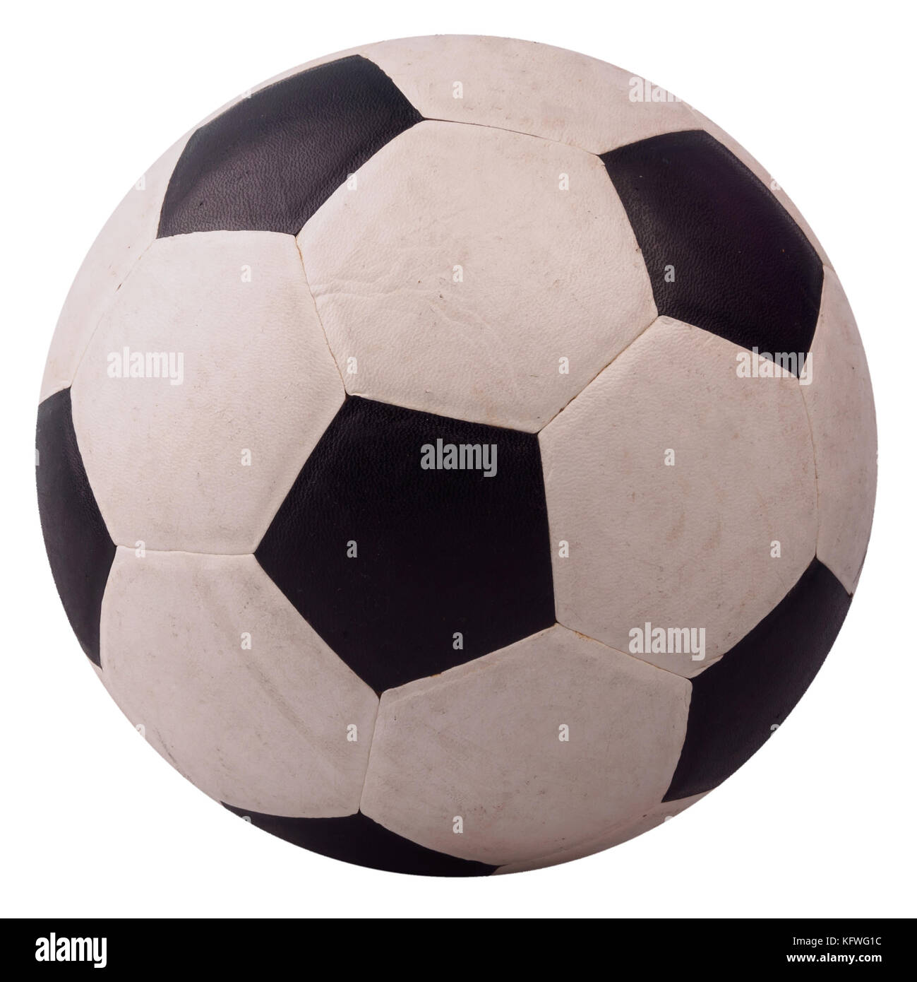 Dirty soccer ball isolated on white background Stock Photo - Alamy