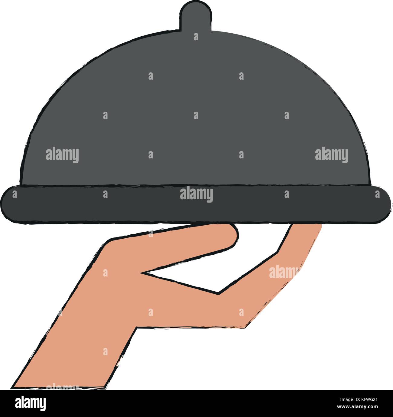 covered platter with waiter hand icon image Stock Vector Image & Art ...