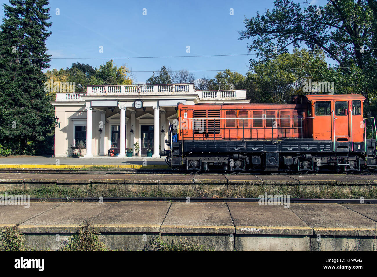 Belgrade, Serbia - Diesel locomotive at the Topcider Railway Station ...