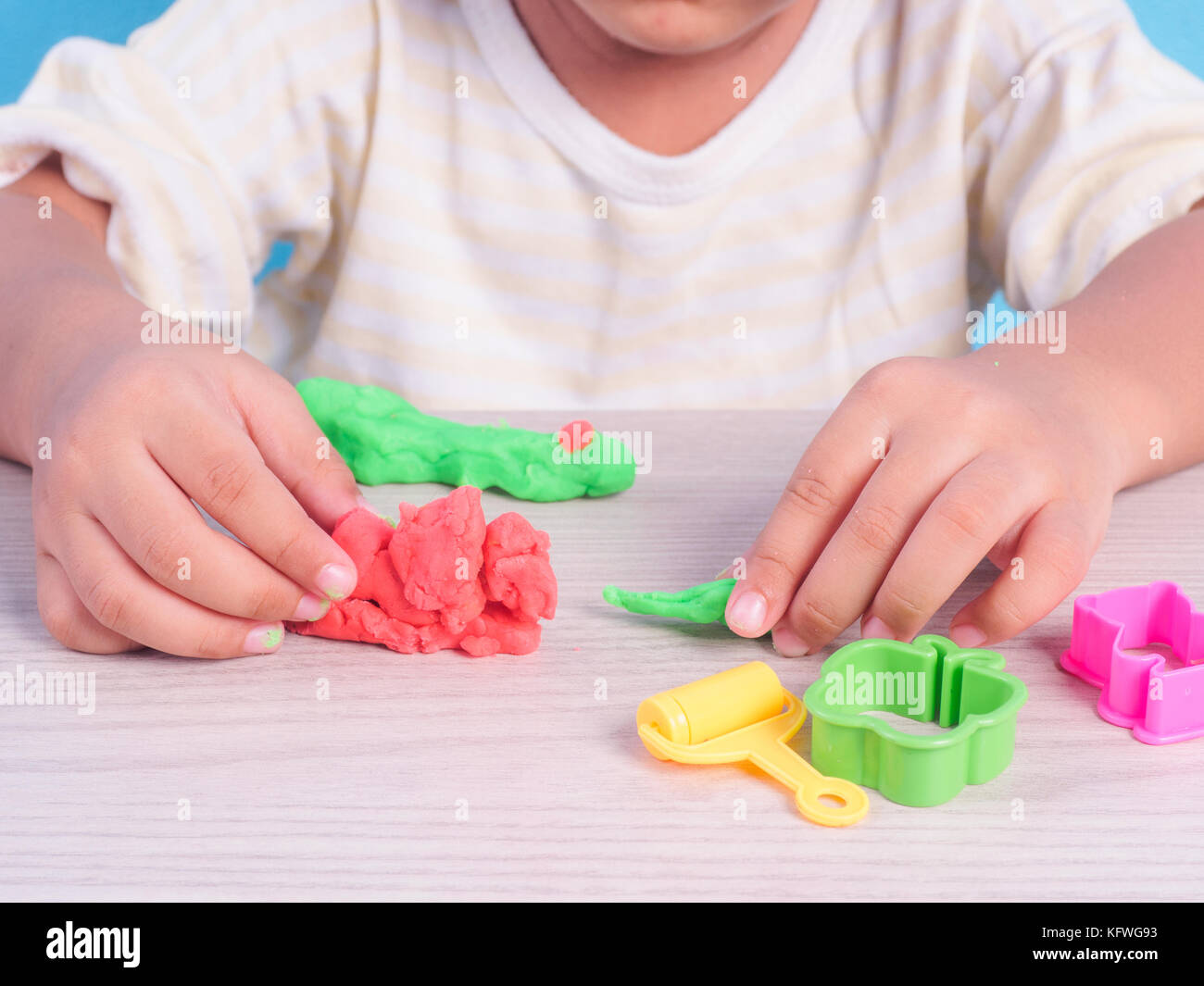 closeup of child play modeling clay Stock Photo - Alamy