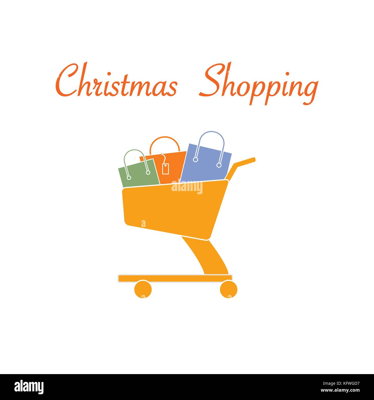 Shopping cart with gift bags. Design for banner, poster or print Stock ...