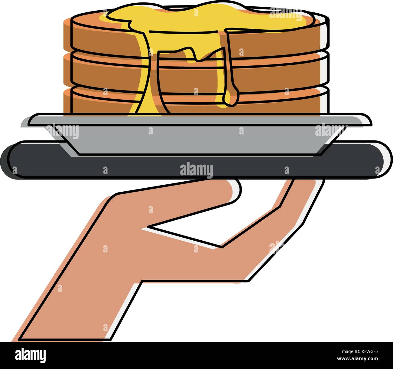 Plate tasty pancakes on Stock Vector Images - Alamy
