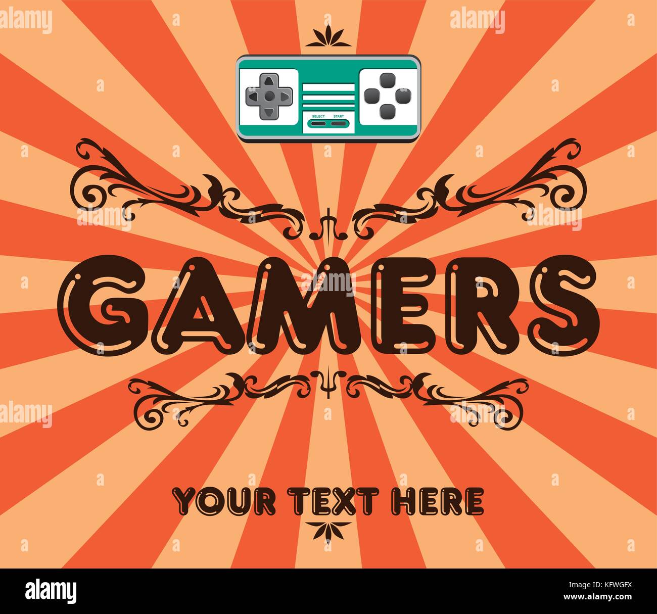 editable gaming theme vector graphic art design illustration Stock ...