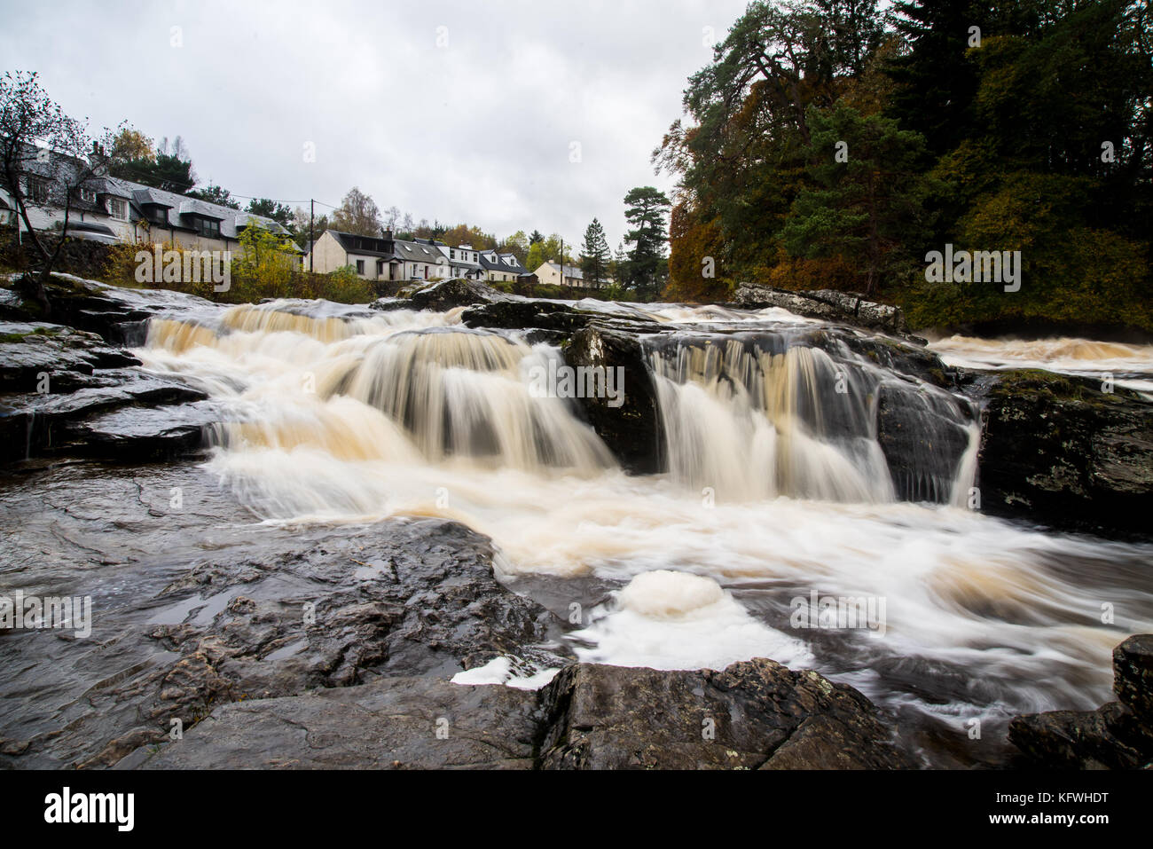 Falls of Dochart in Killin Scotland blurry water cascades Stock Photo ...