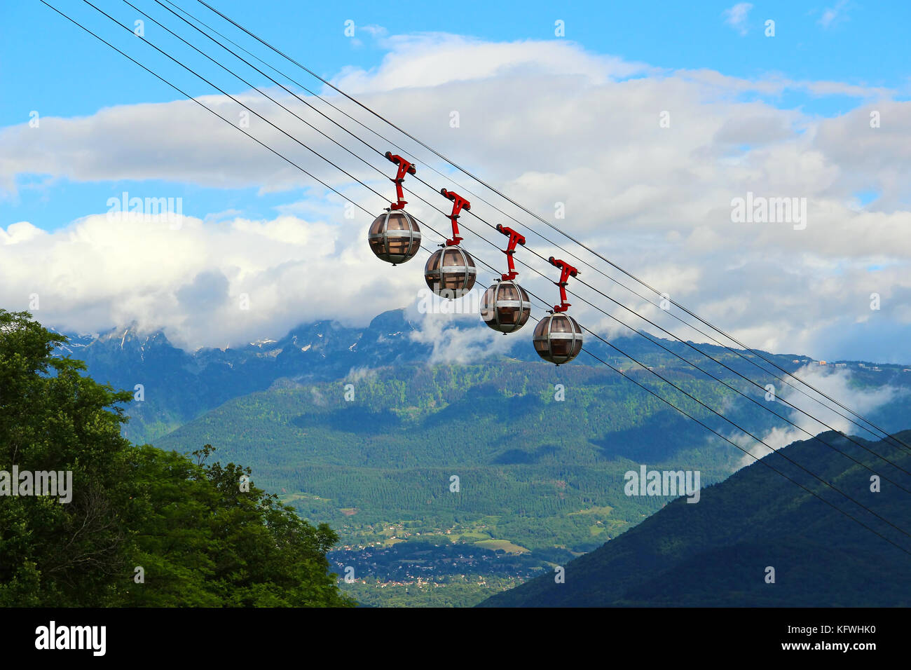 View of alps and cable car hi-res stock photography and images - Alamy