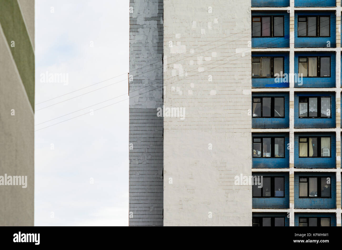Facade of an old high-rise building. Urbanization concept Stock Photo ...