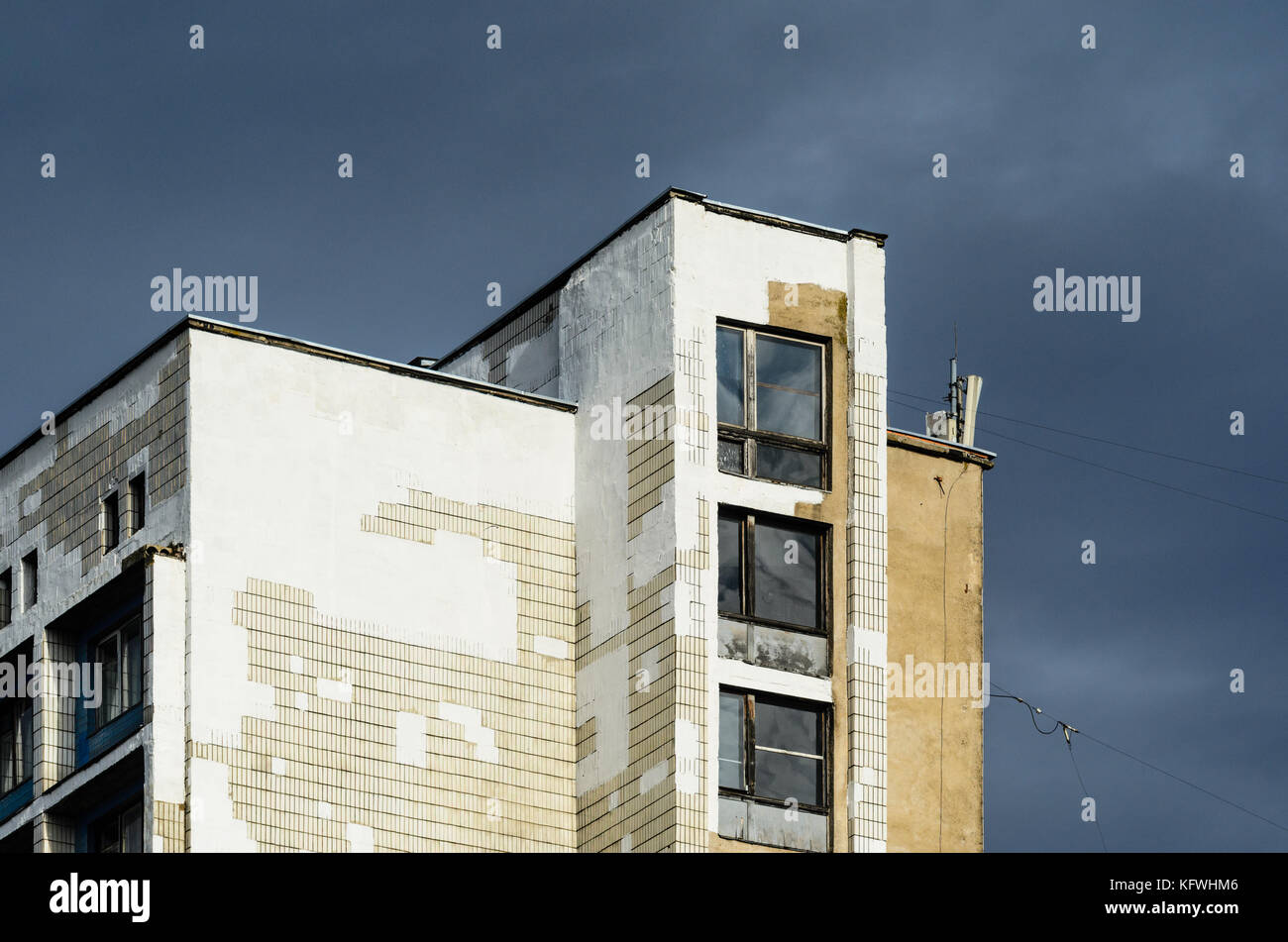 Facade of an old high-rise building. Urbanization concept Stock Photo ...