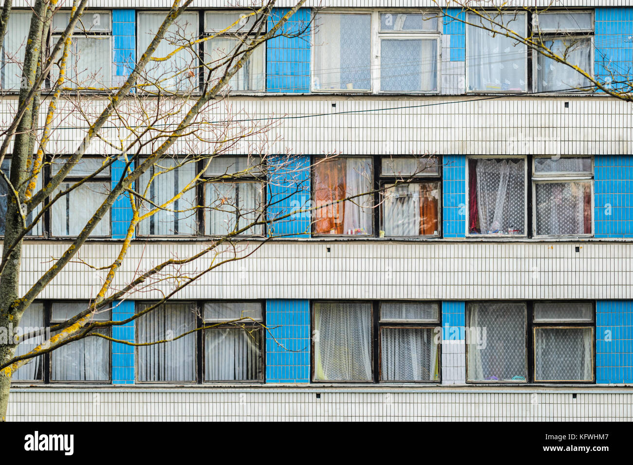 Facade of an old high-rise building. Urbanization concept Stock Photo ...