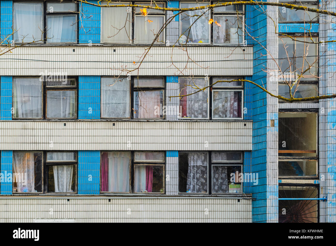 Facade of an old high-rise building. Urbanization concept Stock Photo ...