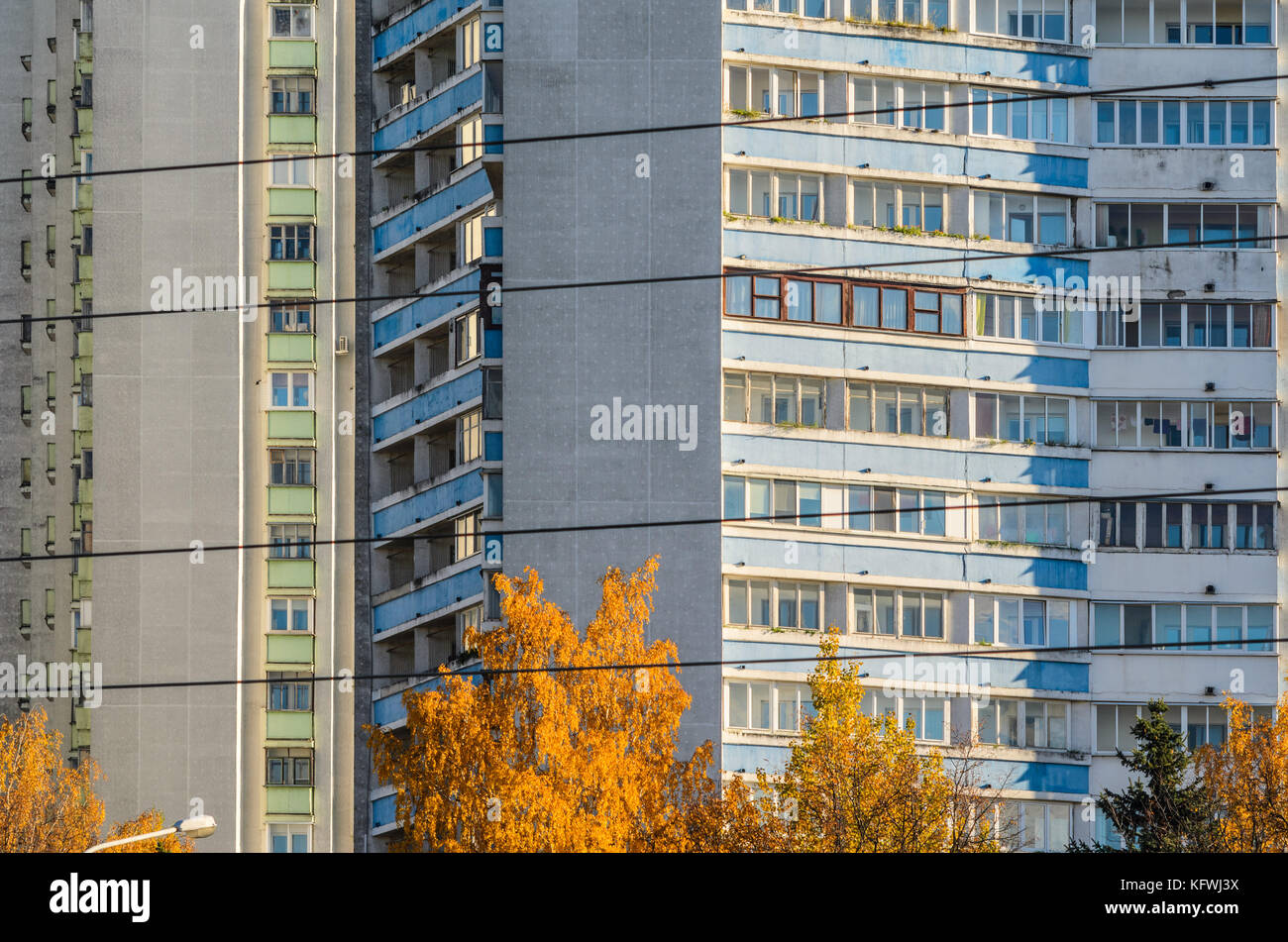 Urban background of the facades of multi-storey apartment buildings ...
