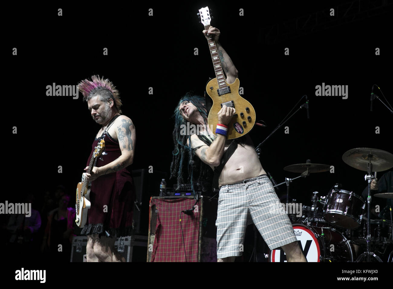 Fat Mike and Eric Melvin of NOFX perform during the Punk In Drublic ...