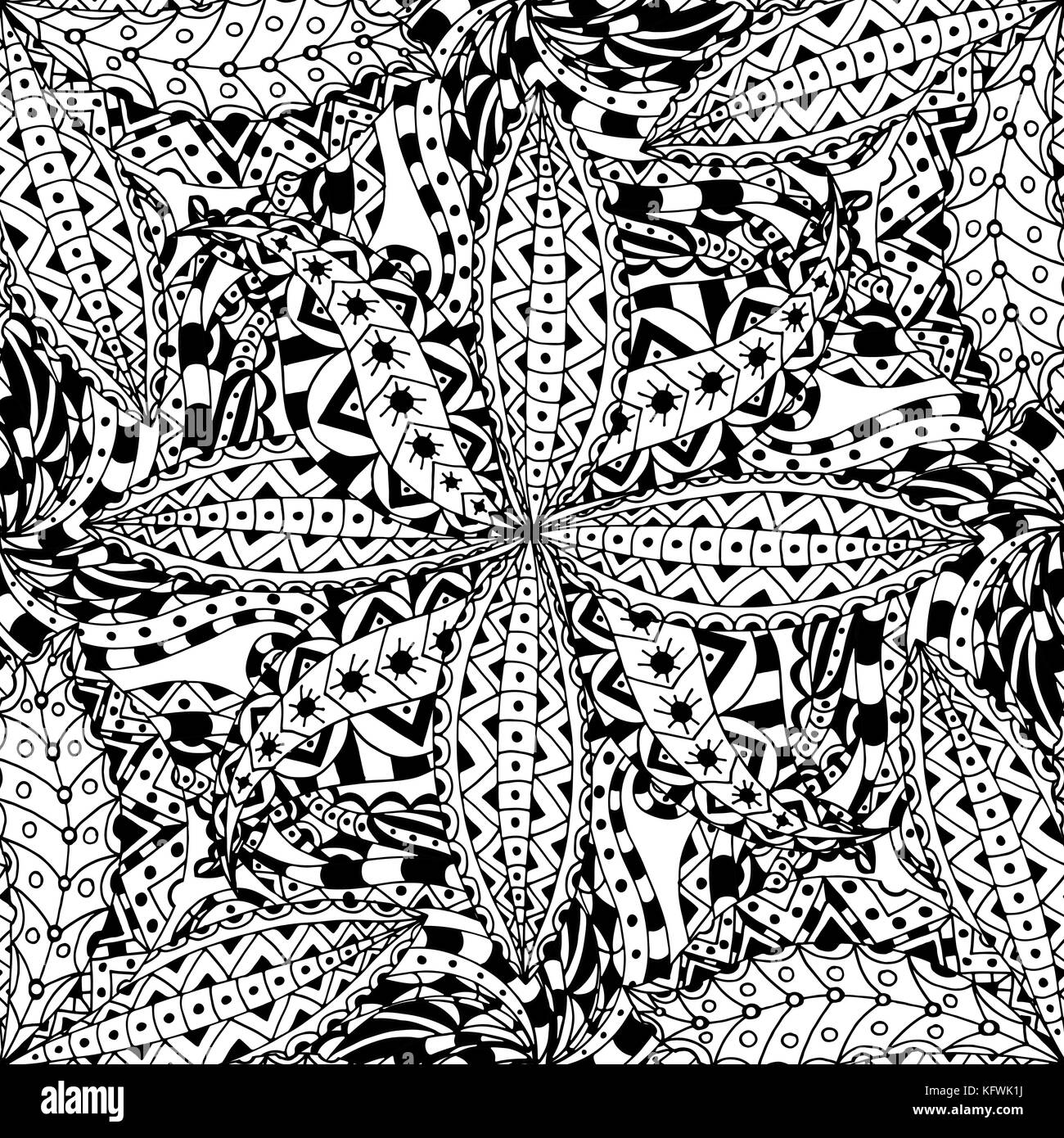 Black and white seamless pattern. Vector illustration Stock Vector ...