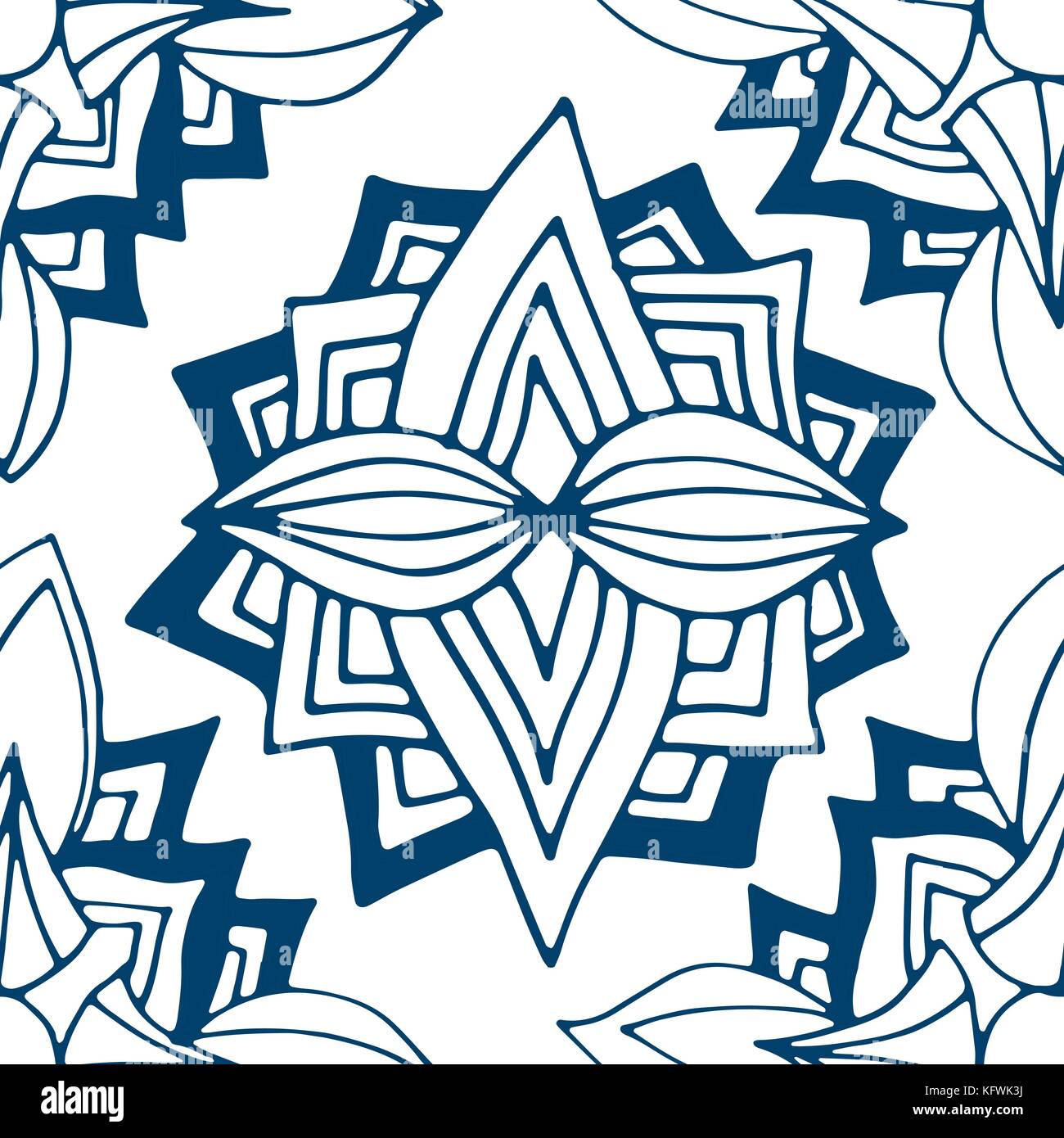 Vector seamless blue pattern. Isolated on white Stock Vector Image ...