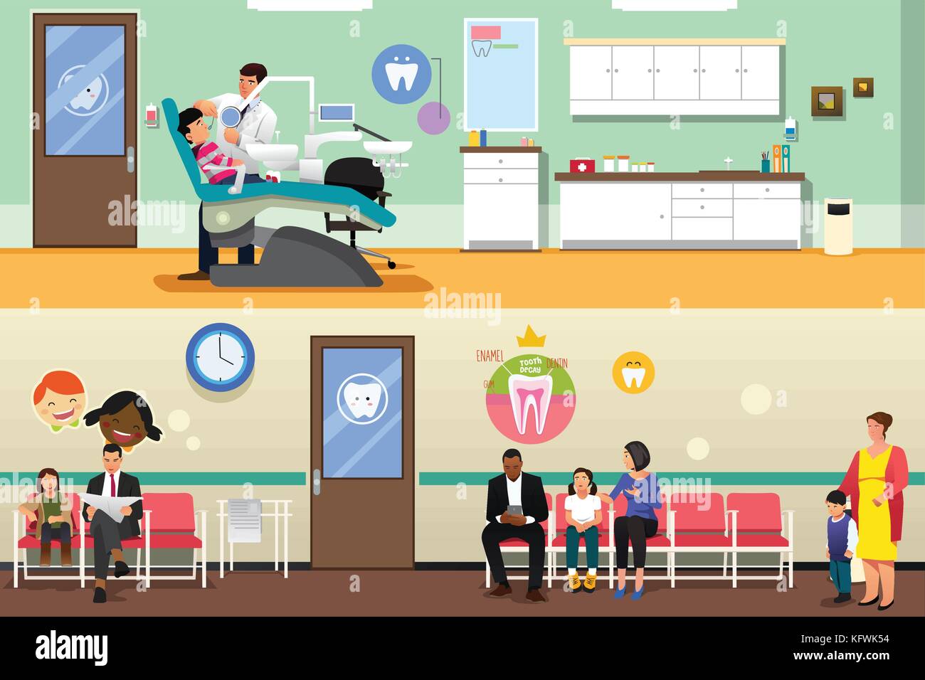 Waiting room of a dentist office Stock Vector Images - Alamy