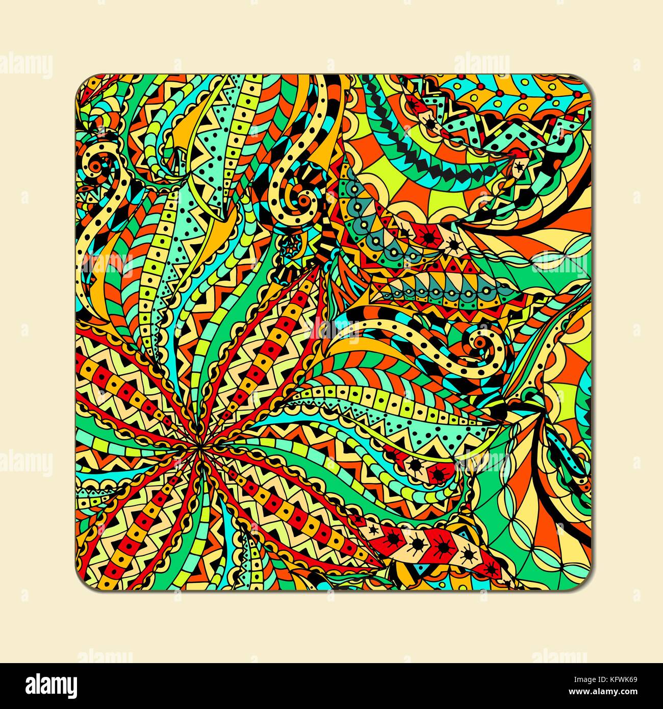 Abstract ethnic pattern cards set. Vector illustration Stock Vector ...