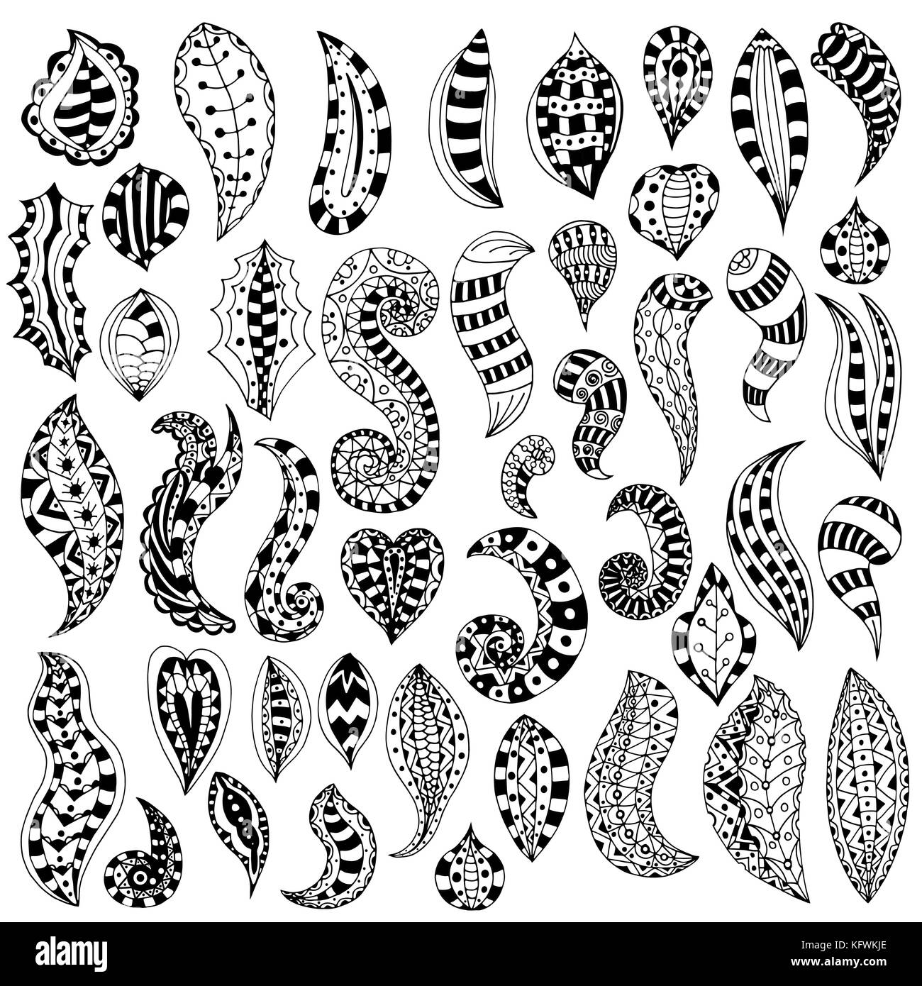 Big Set of Abstract elements. Vector illustration. Isolated on white ...