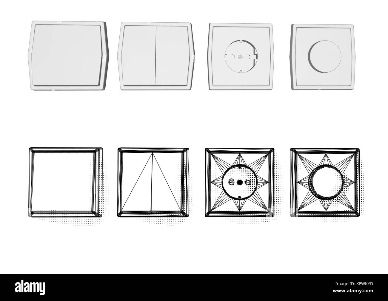 switch and socket isolted on white background Stock Vector Image & Art ...