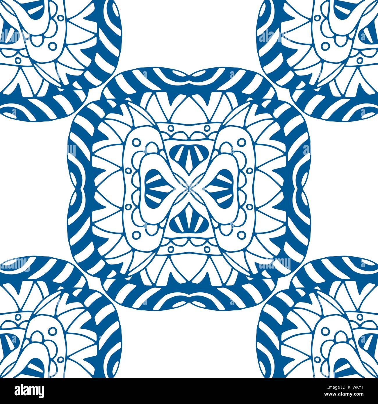 Vector seamless blue pattern. Isolated on white Stock Vector Image ...