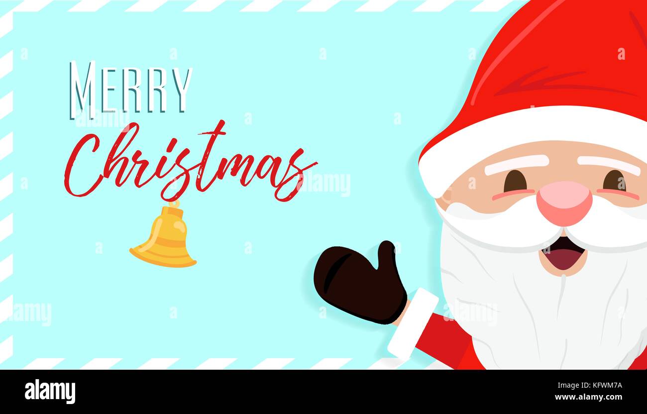 Merry Christmas greeting card illustration for holiday season. Cute ...