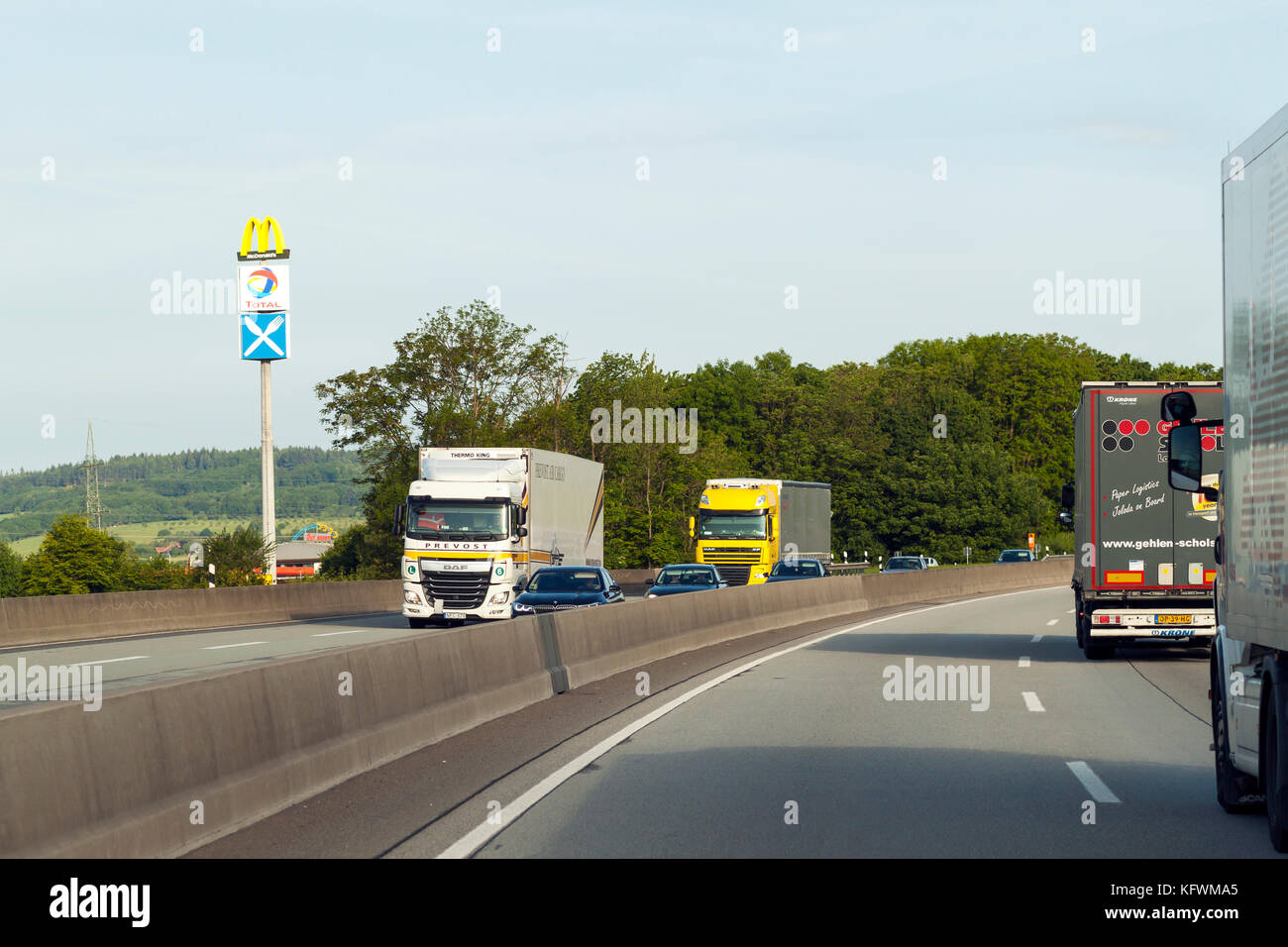 Mainz, Germany - June 12, 2017: Heavy traffic on autobahn, german ...