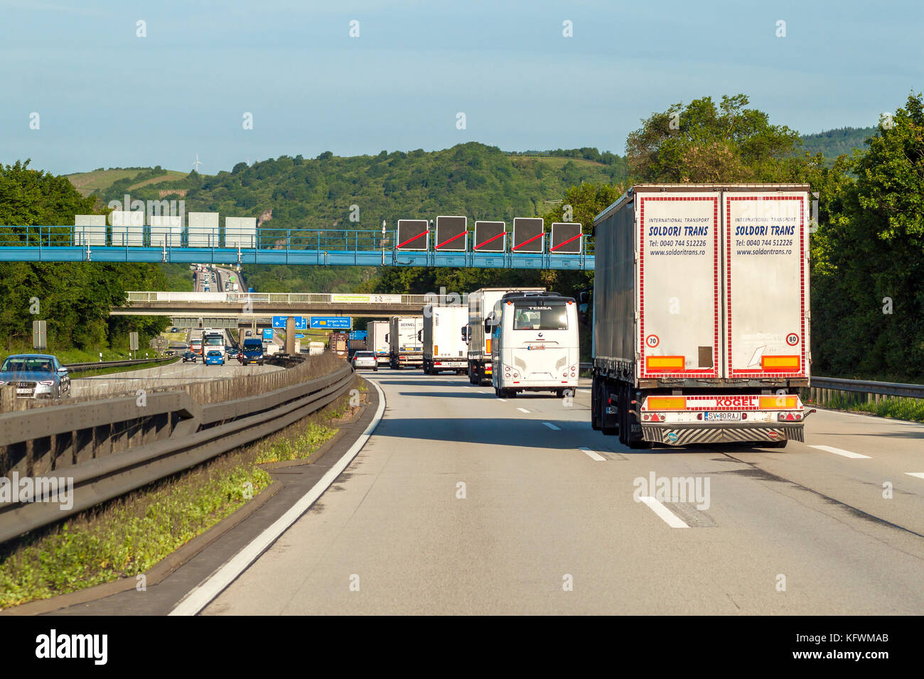 Mainz, Germany - June 12, 2017: Heavy traffic on autobahn, german ...