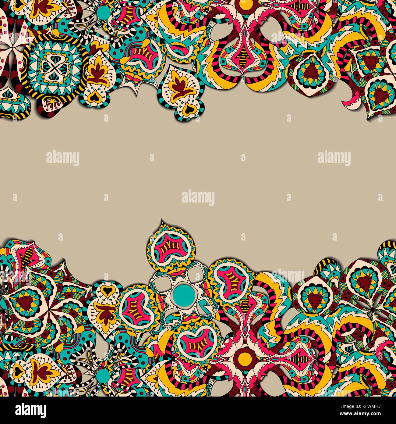 Abstract decorative nature frame, background. Vector illustration Stock ...