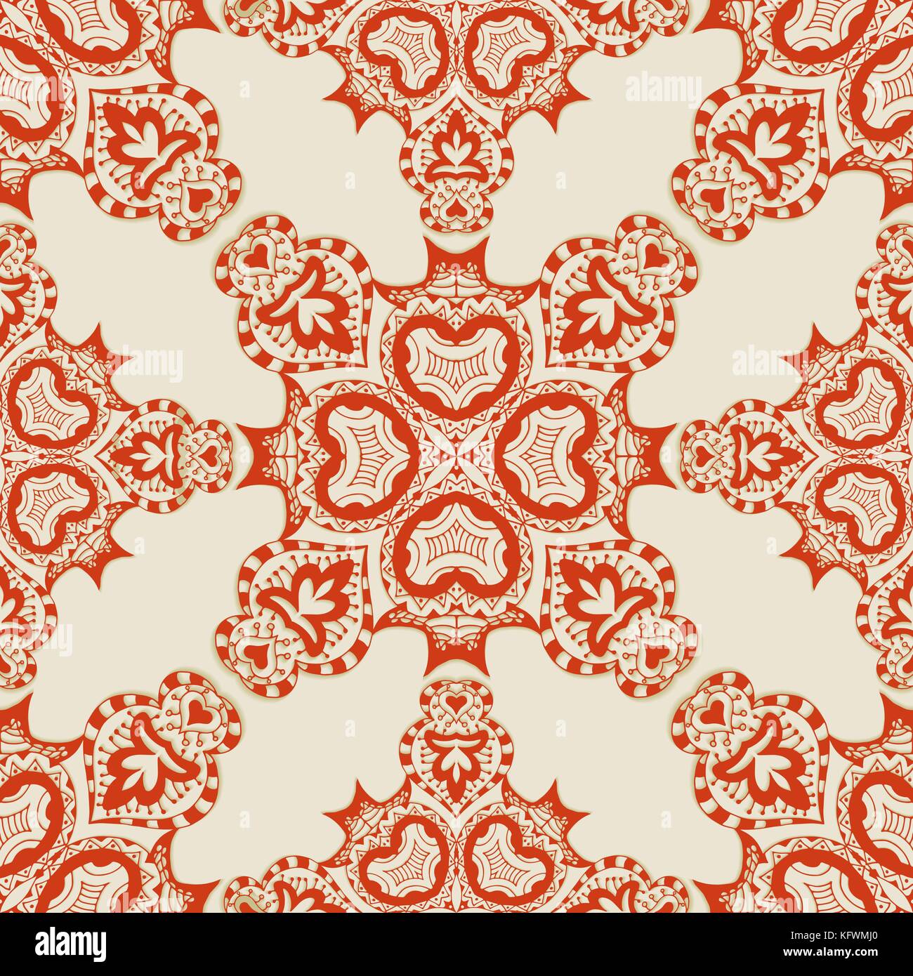 Vector seamless red pattern. Isolated on white Stock Vector Image & Art ...