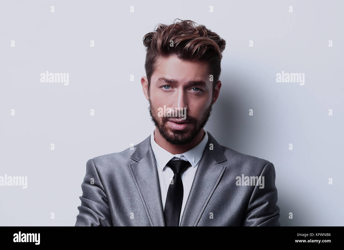 Handsome business man over white background Stock Photo - Alamy