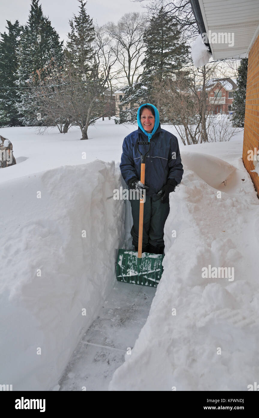 This picture was taken in Chicago after a 22 inch snow storm Stock ...
