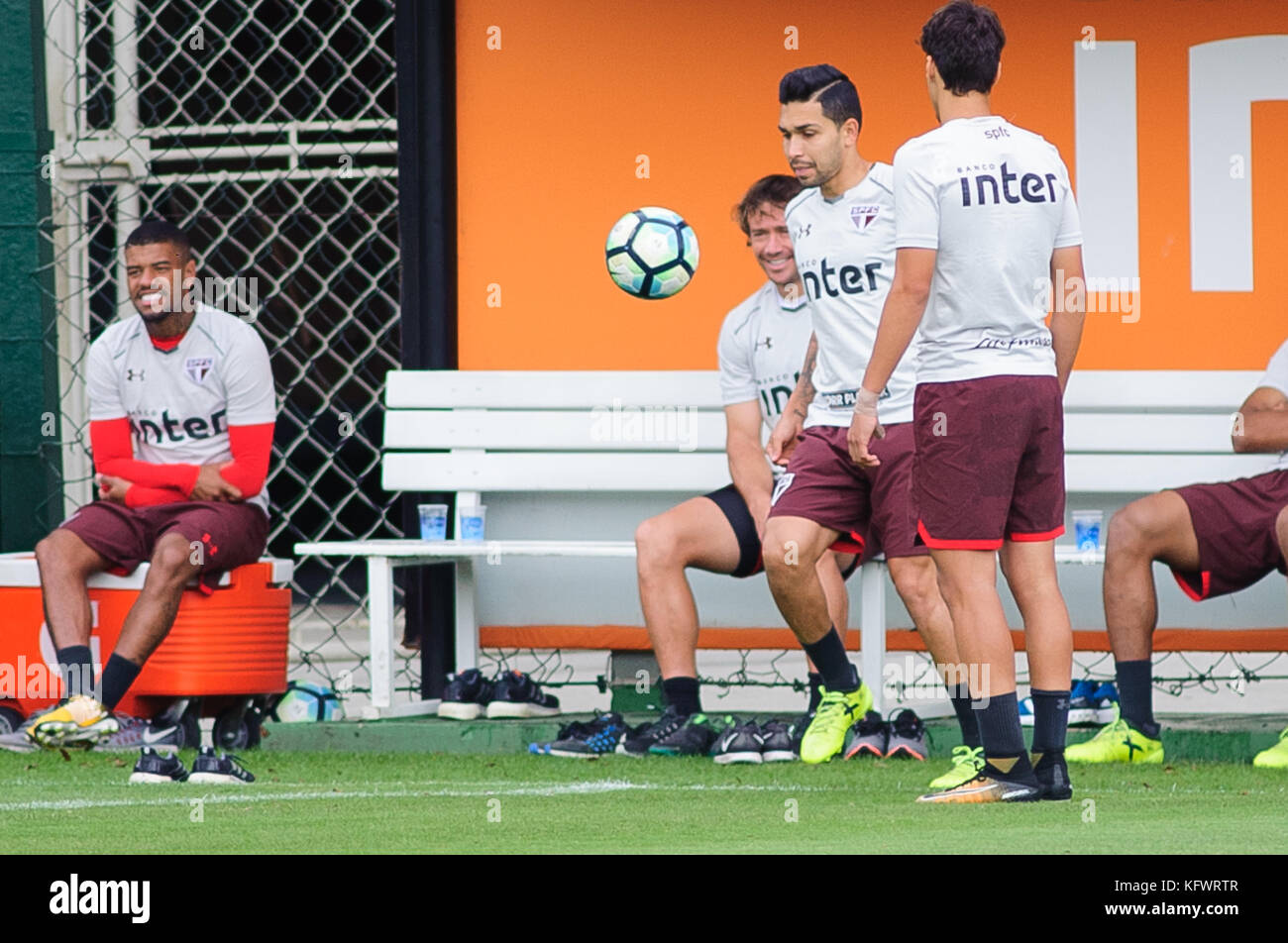 SÃO PAULO, SP - 01.11.2017: TREINO DO SPFC - Petros during the SPFC training held at CCT Barra ...