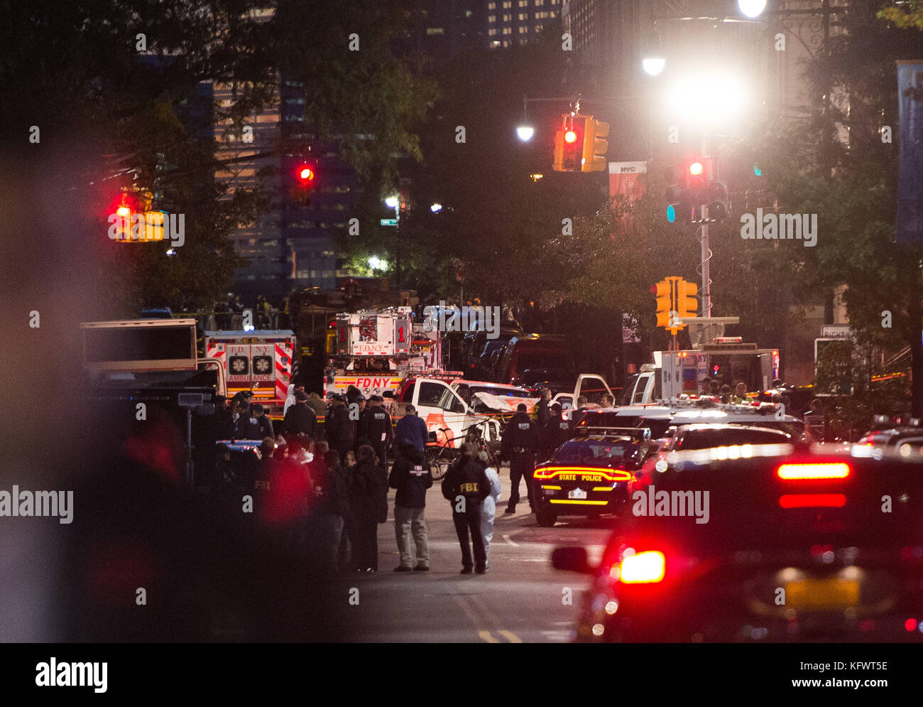 New York, NY, USA. 31st Oct, 2017. NYPD and other law enforcement at ...