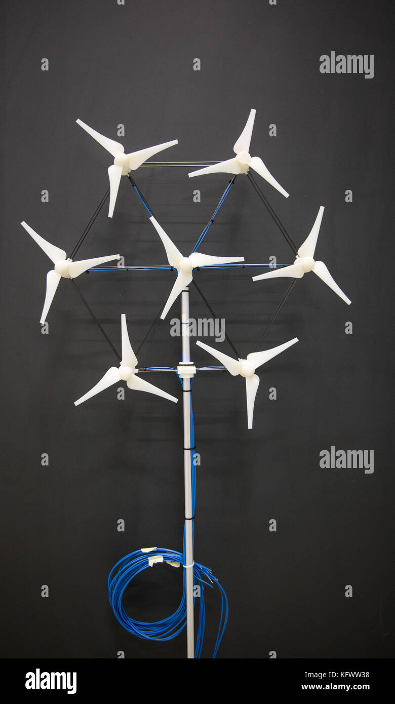 The model of a multi rotor wind power plant can be spotted at the ...