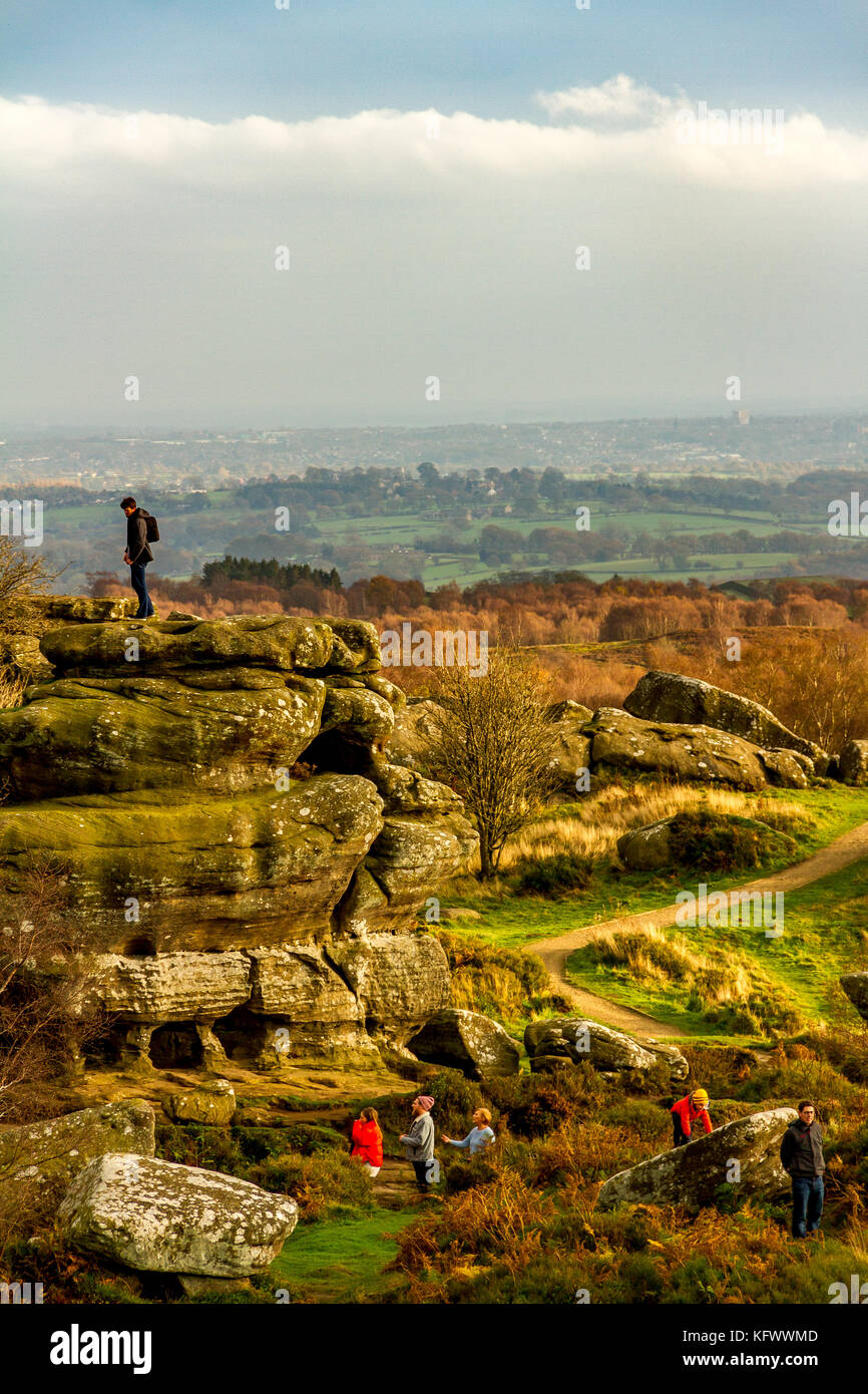 Walker standing on brimham rocks hi-res stock photography and images ...