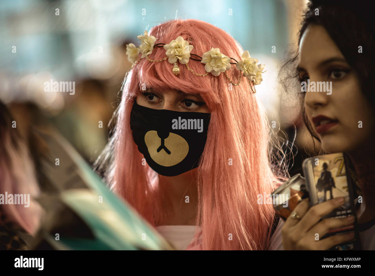 Barcelona, Spain. 1st Nov, 2017. A cosplayer dressed as her favorite ...
