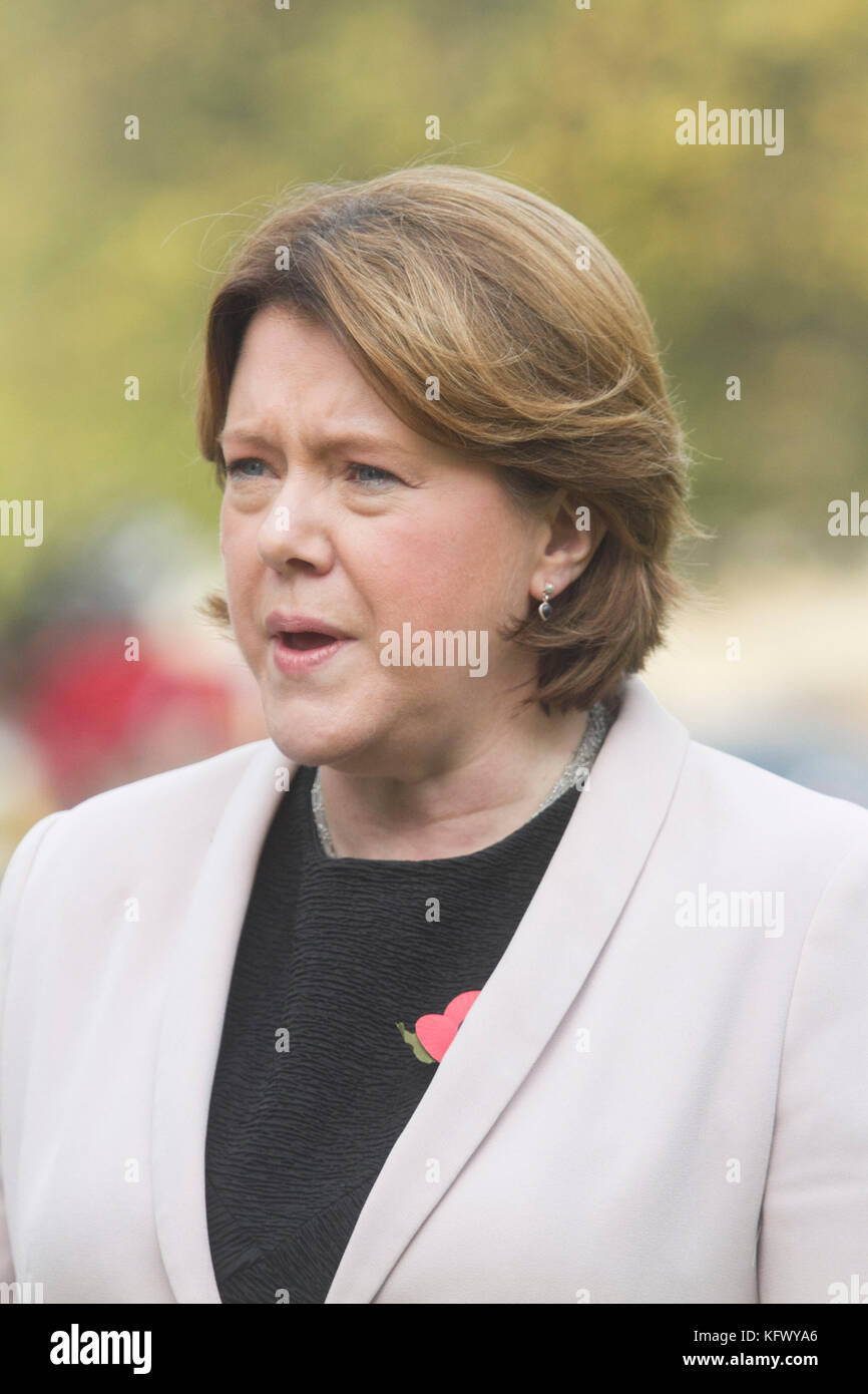 London UK. 2017. Maria Miller MP for Basingstoke walks across College ...