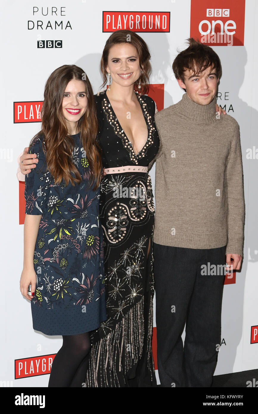 London, UK. 1st November, 2017. Philippa Coulthard, Hayley Atwell, Alex ...